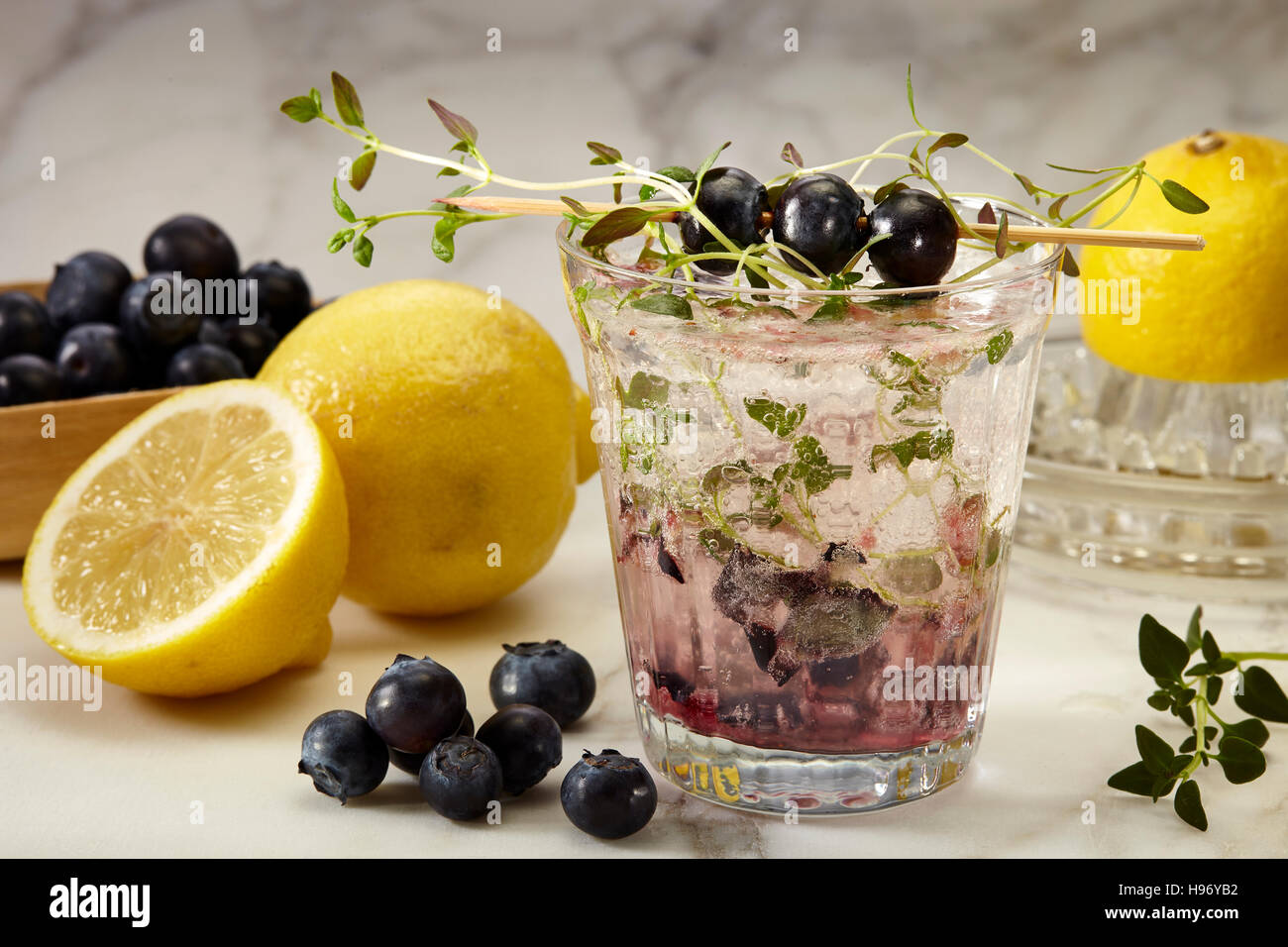 Healthy blueberry lemon juice soft drink hi-res stock photography and ...