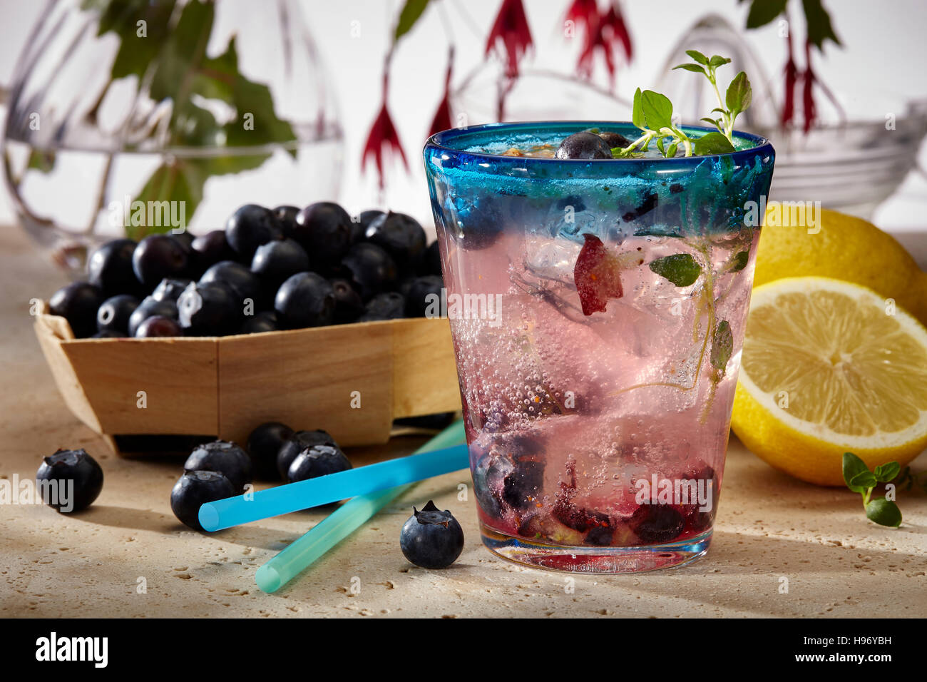 Blueberry lemon drink hi-res stock photography and images - Alamy
