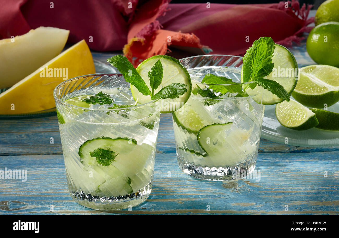 Honeydew aqua fresca Stock Photo - Alamy