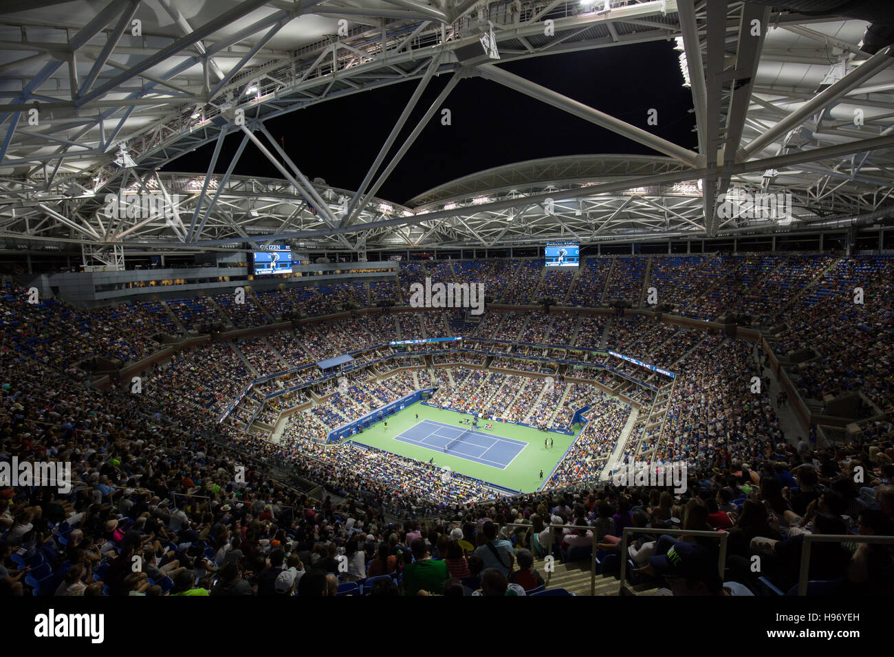 Arthur Ashe Stadium, night session,US Open Championships 2016 Stock ...