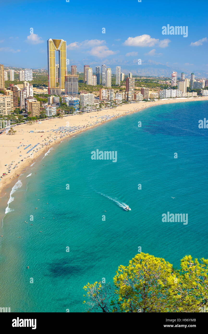 Aerial view landscape of Benidorm, Spain Stock Photo - Alamy