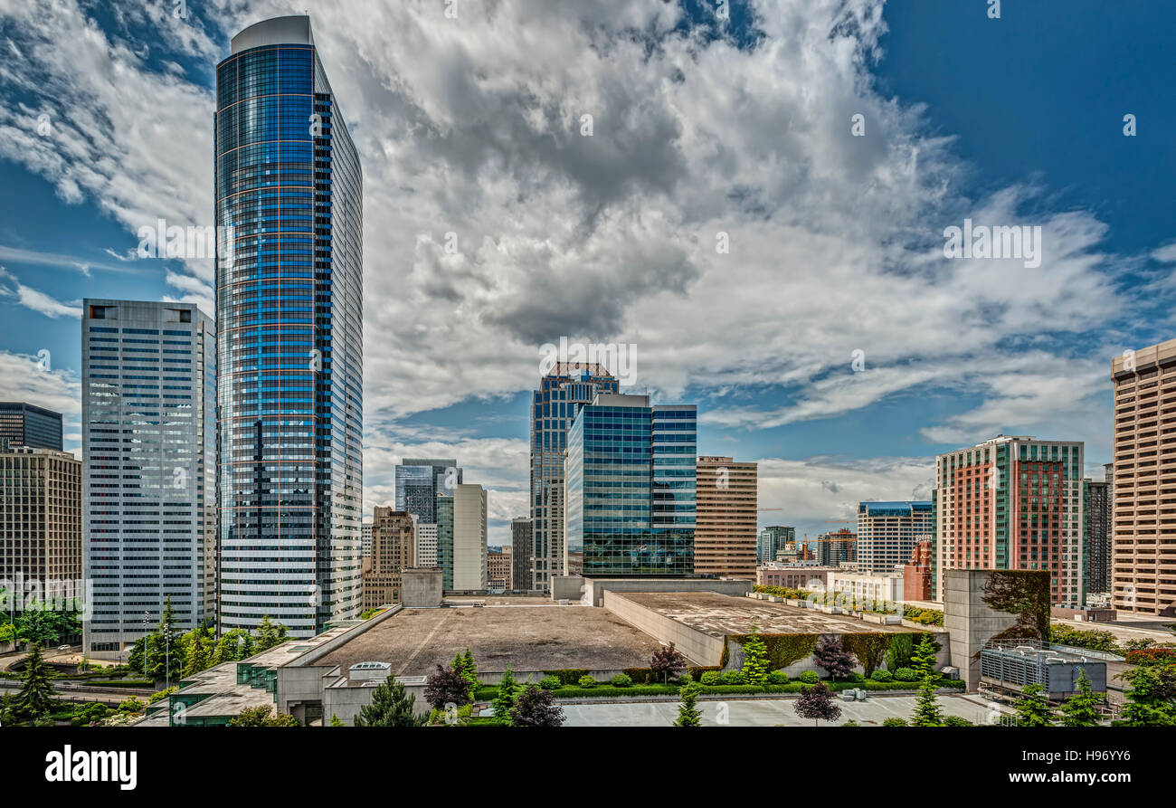 Seattle, Washington skyline as seen from elevation Stock Photo - Alamy