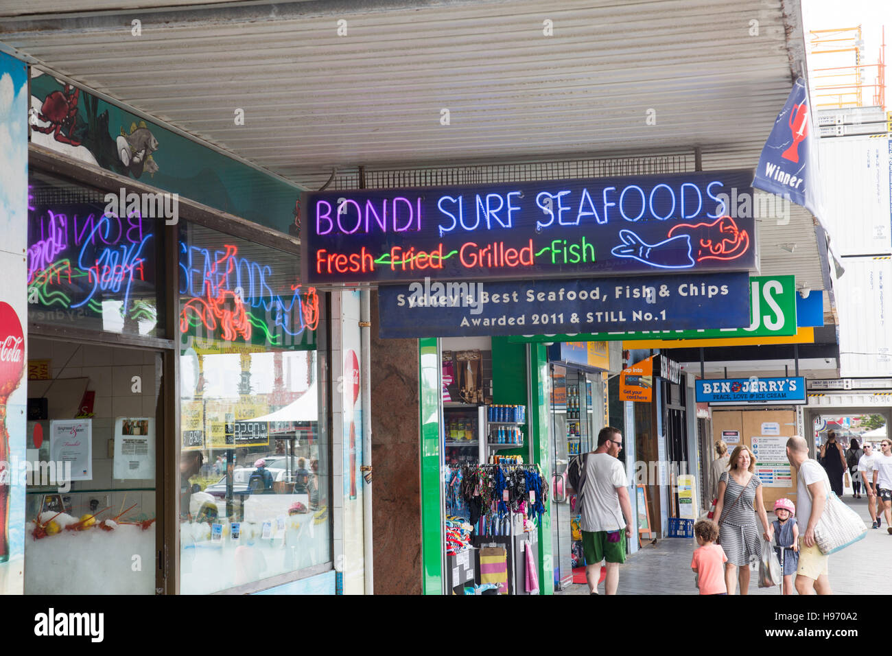 Bondi Beach fish and chips shop on campbell parade, Sydney, Australia ...