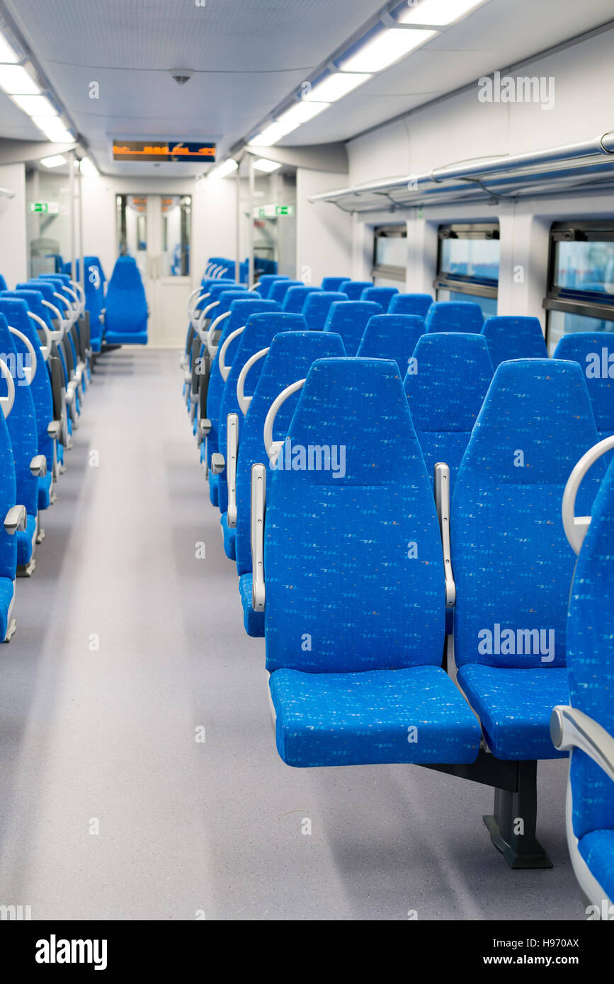 Interior high-speed electric train in Moscow, Russia Stock Photo - Alamy