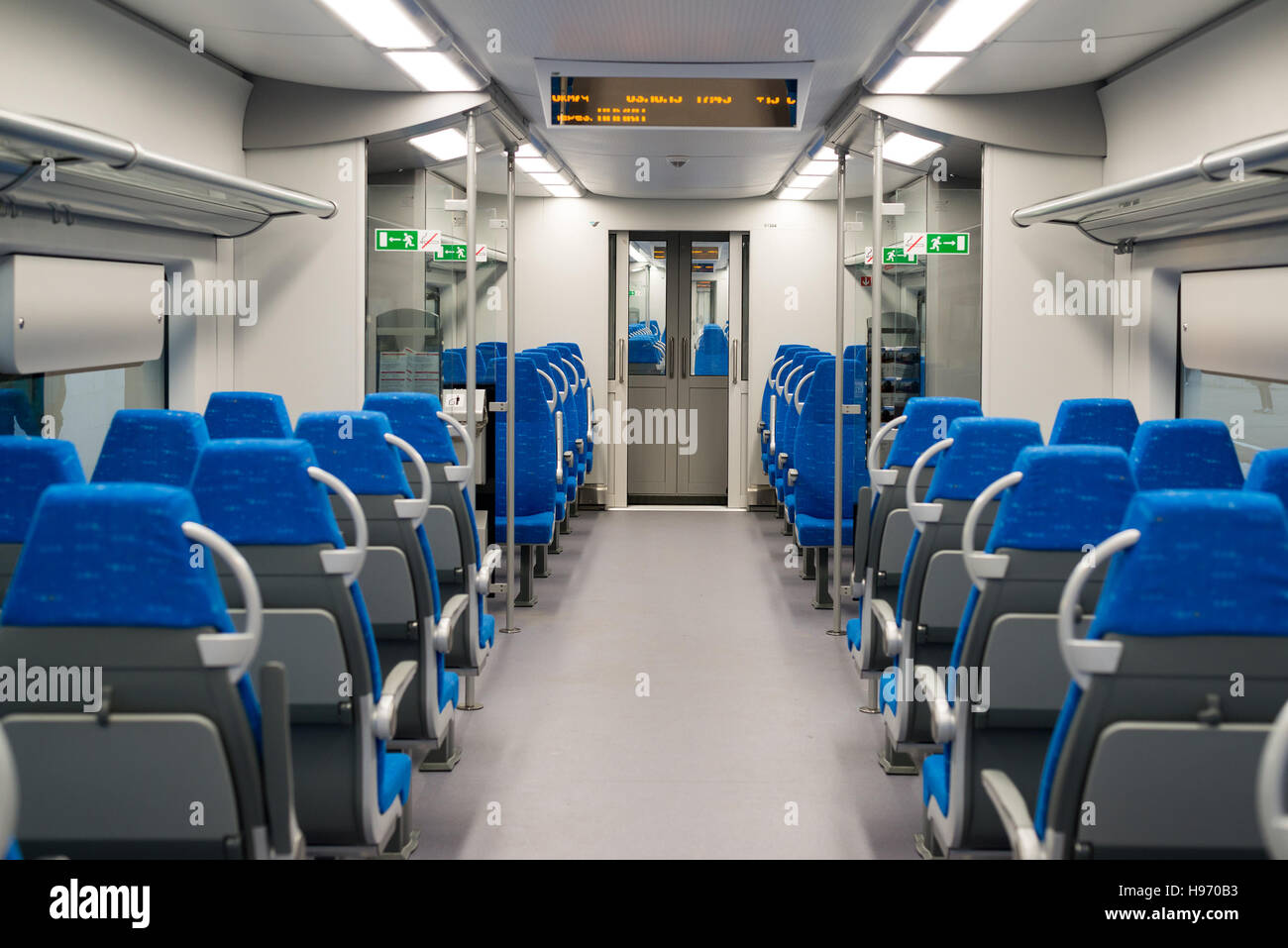 Interior high speed electric train in Moscow, Russia Stock Photo - Alamy