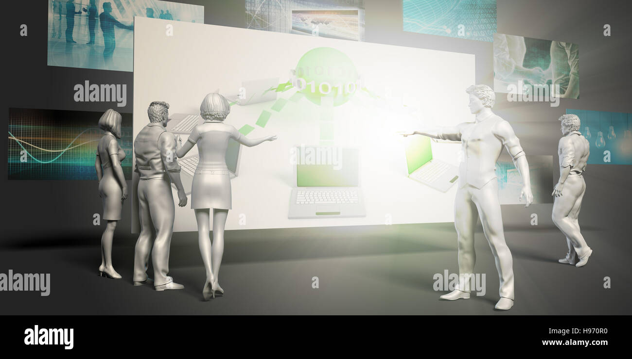 Database Management with Virtual Presentation Background Stock Photo ...