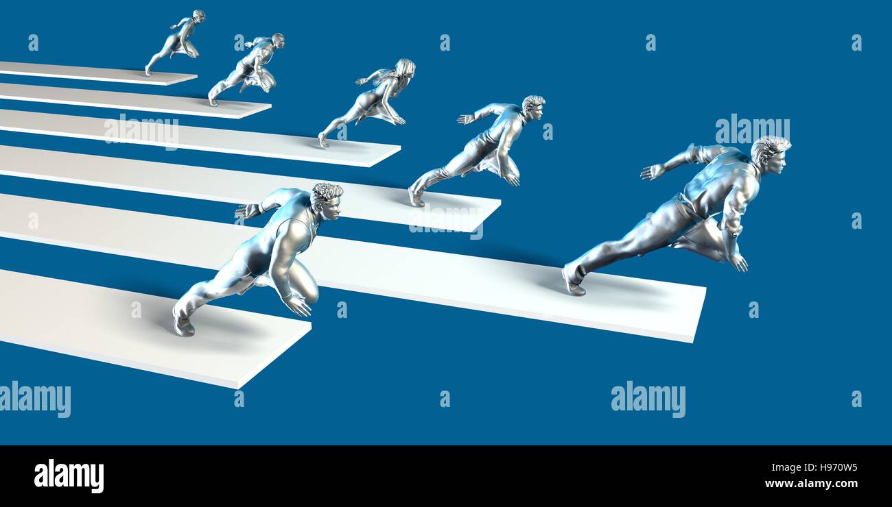 Empowered Team of People with a Positive Mindset Running Stock Photo ...