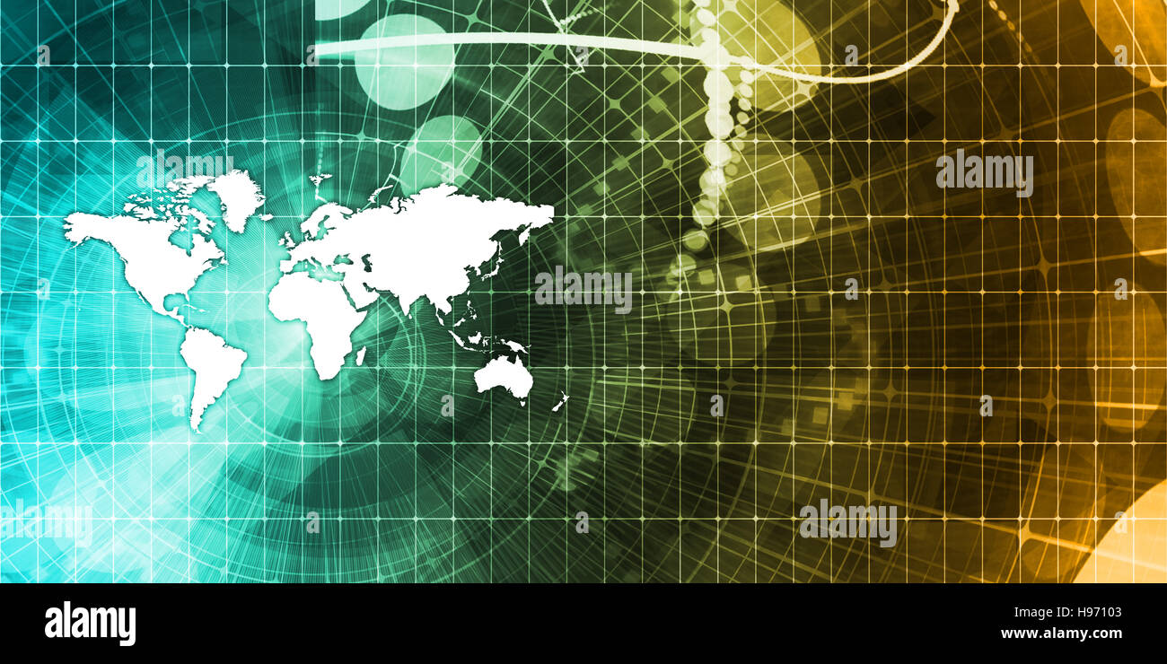 Supply Chain Network Logistics with World Map Stock Photo - Alamy