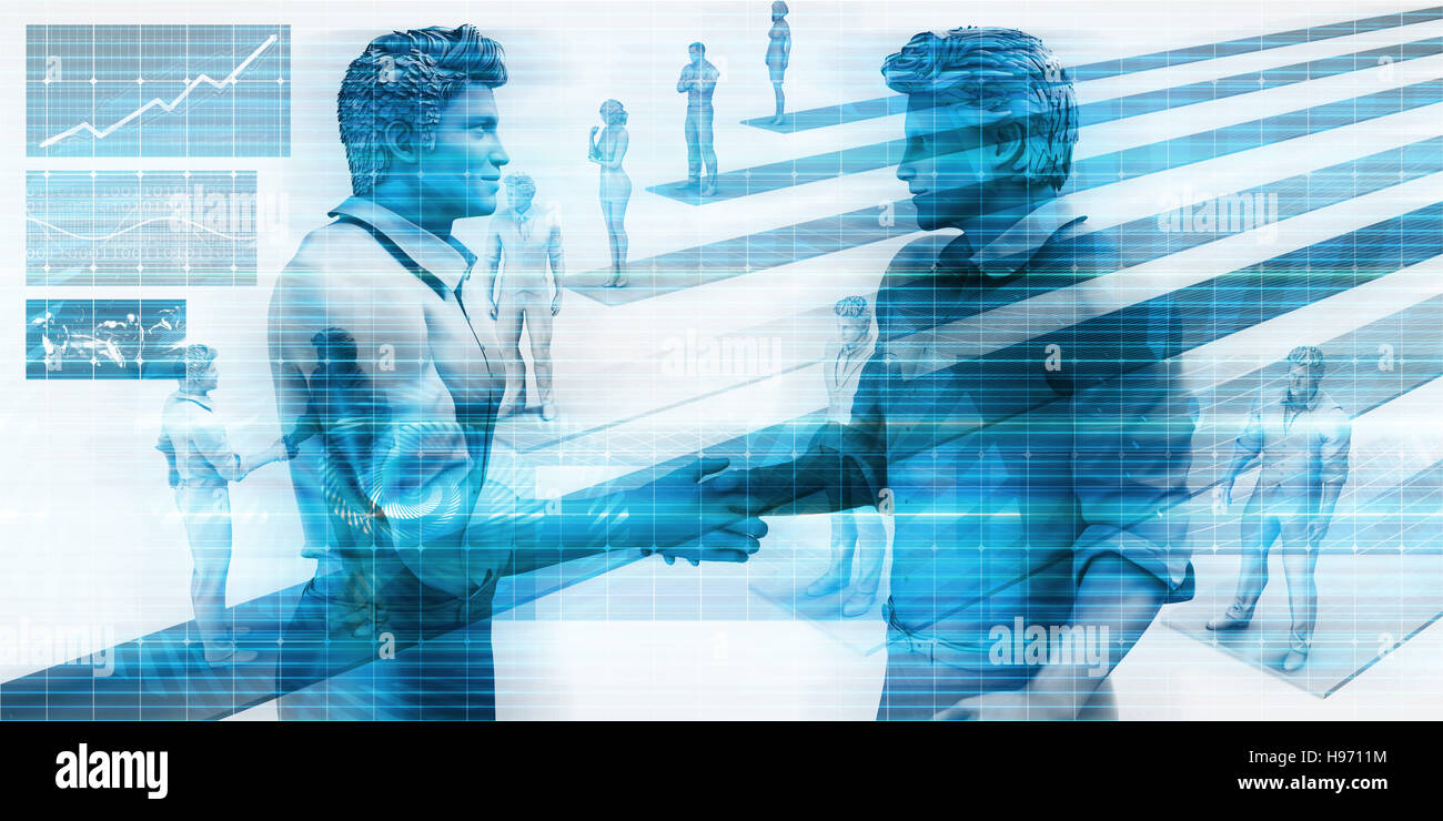 Banking and Finance Sector with Men Shaking Hands Stock Photo - Alamy