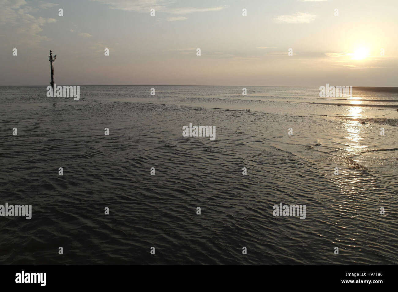 River low water channel river ribble mid distance extending background ...