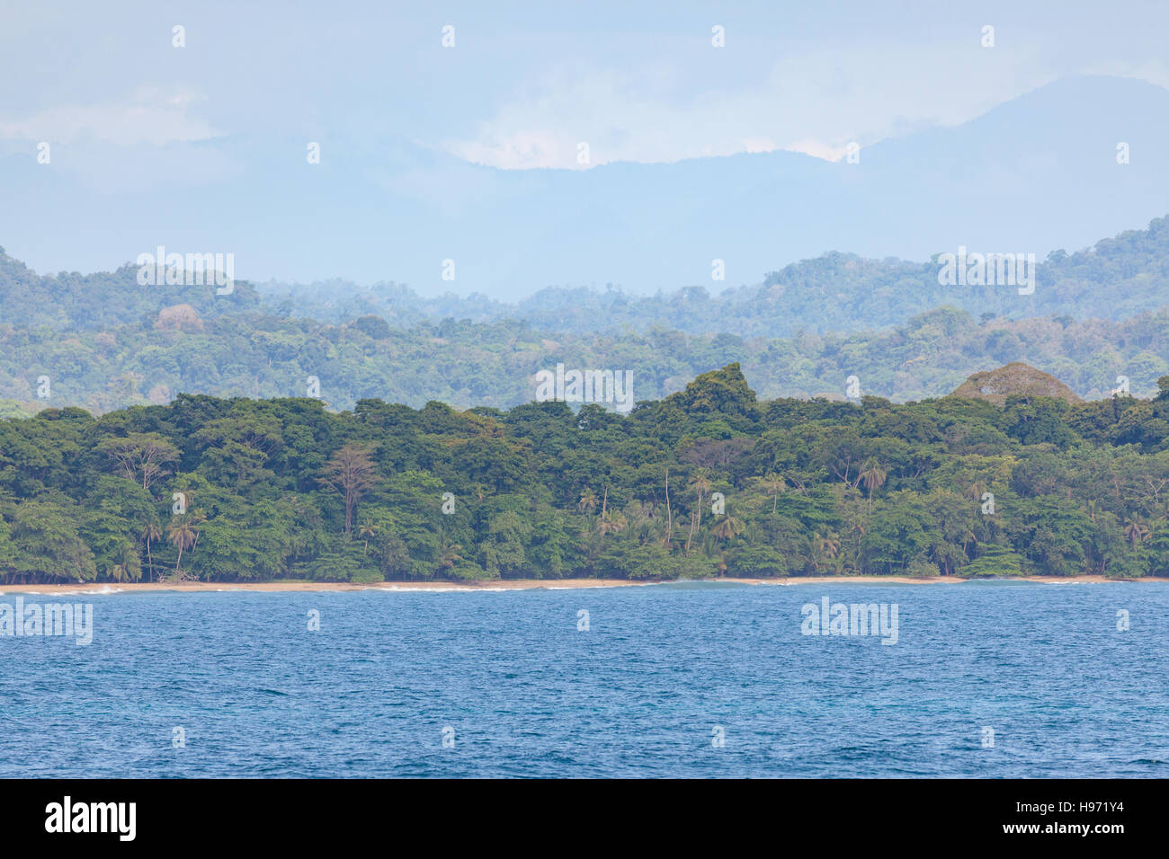 Caribbean coast Costa Rica far view Stock Photo - Alamy