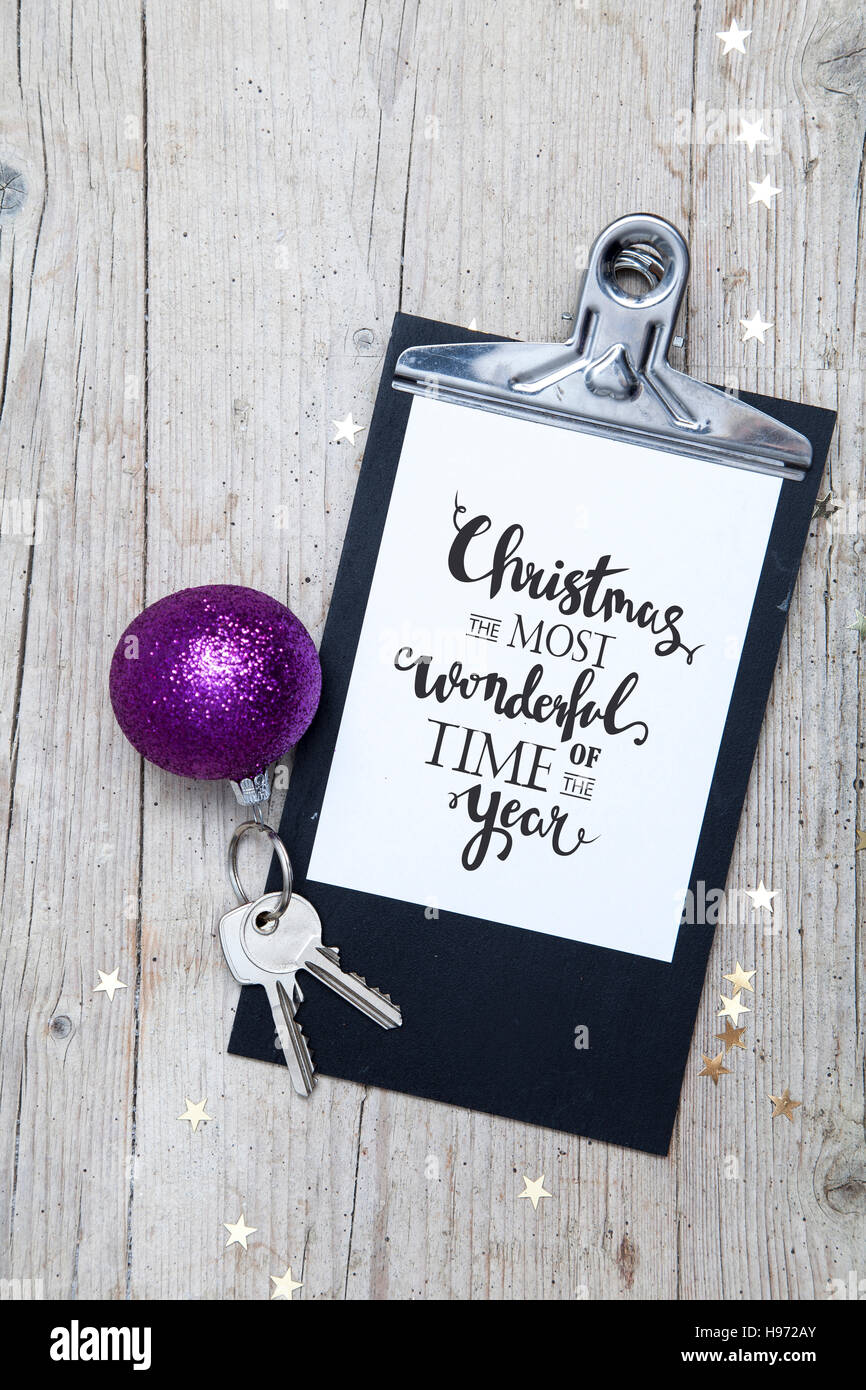 Creative Christmas Background with a key Stock Photo - Alamy