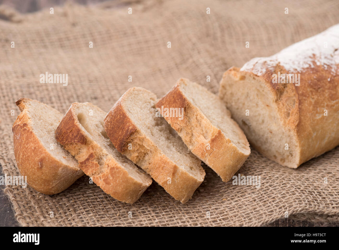 Rustic bread slices Stock Photo - Alamy