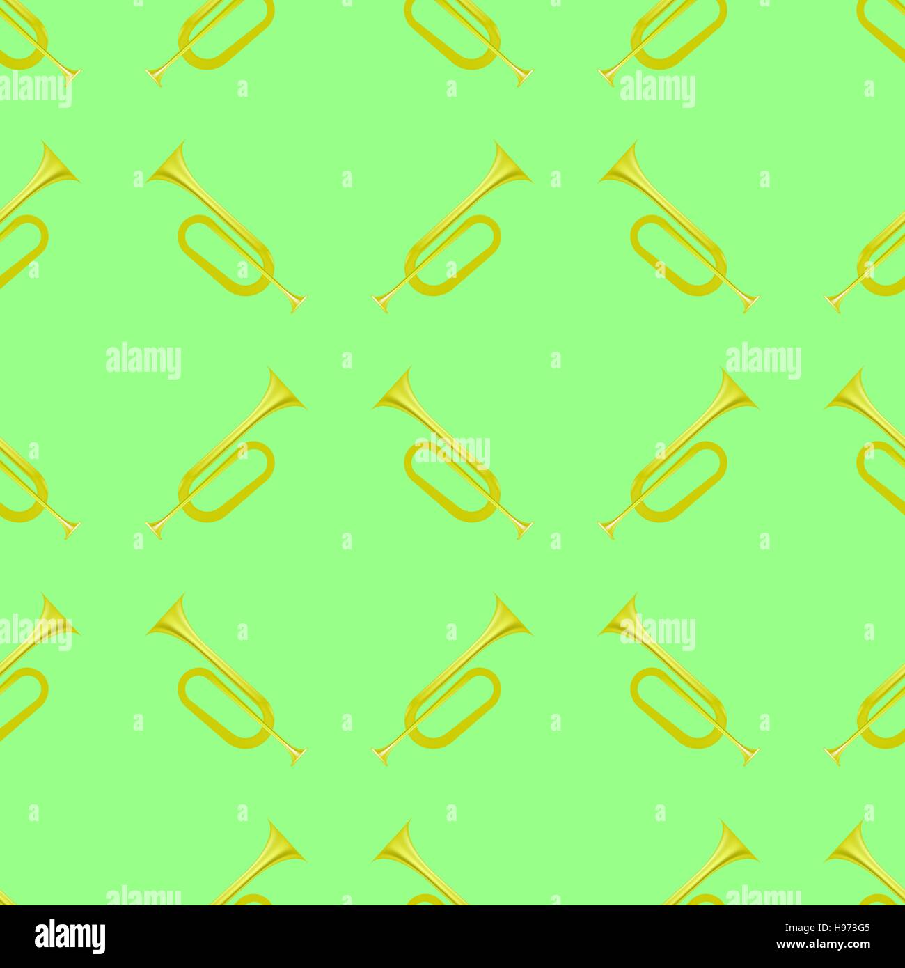 Yellow Musical Horn Seamless Pattern Stock Vector Image & Art - Alamy