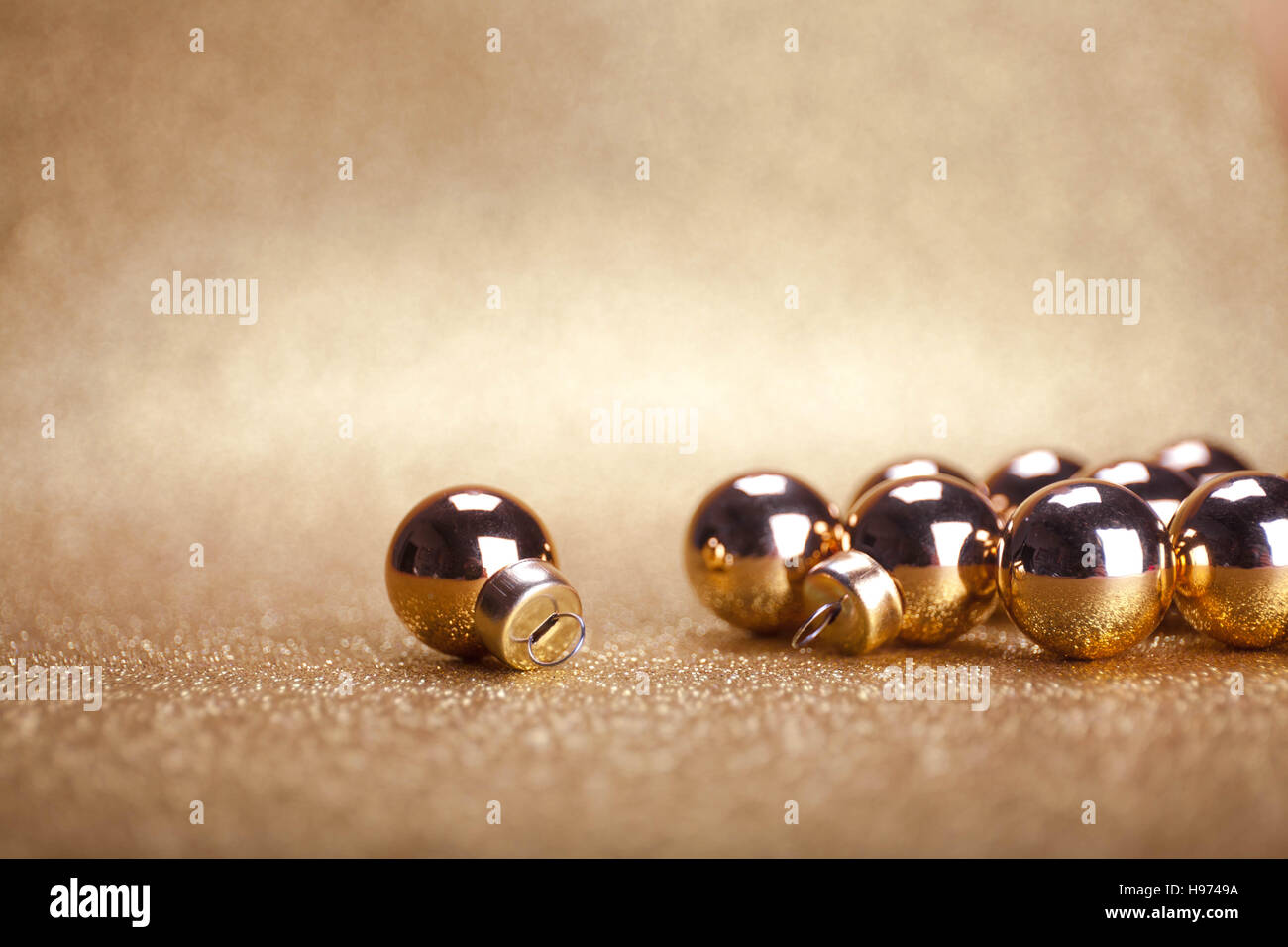 golden christmas ball background Stock Photo - Alamy
