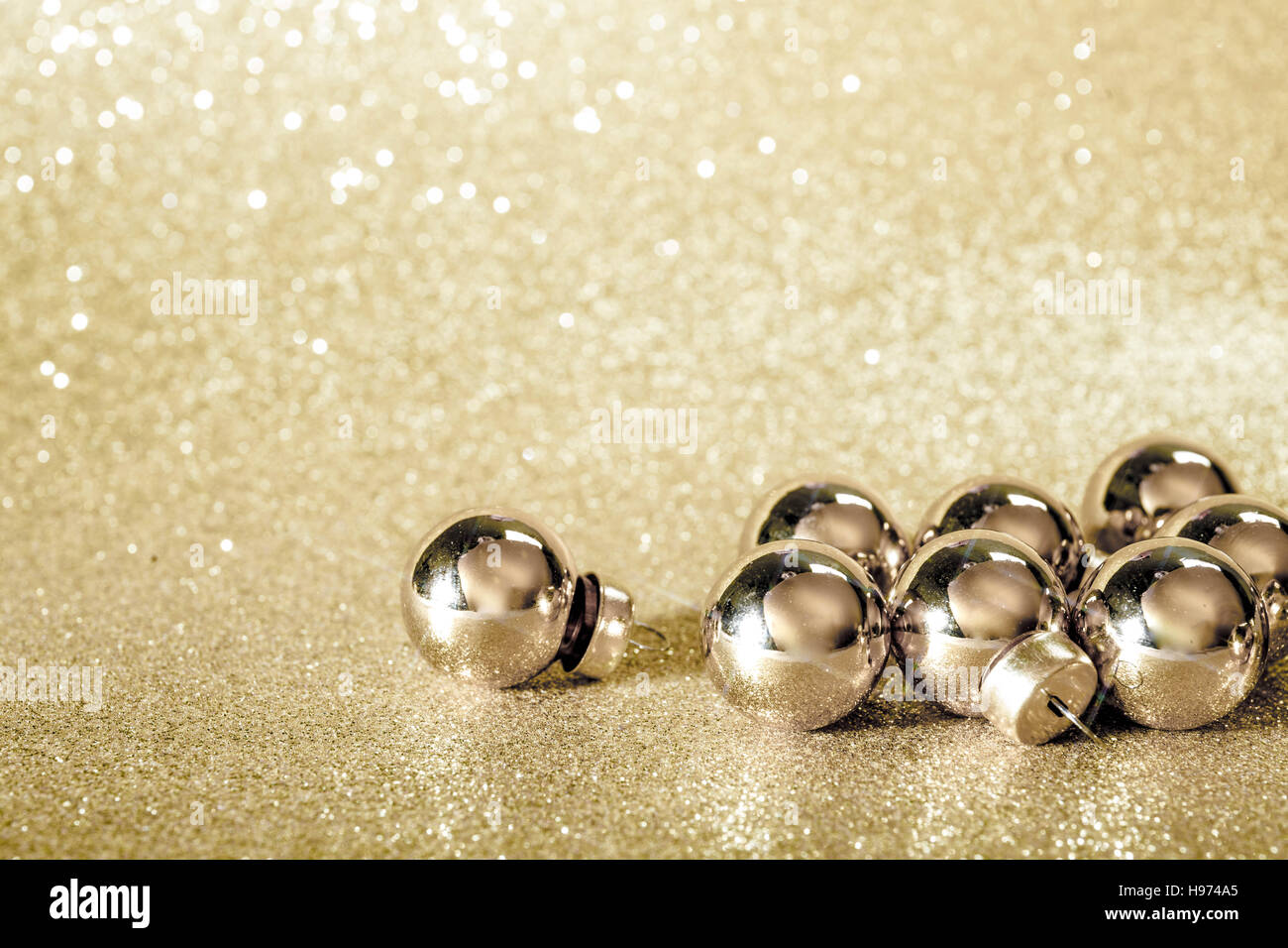 golden christmas ball background Stock Photo - Alamy