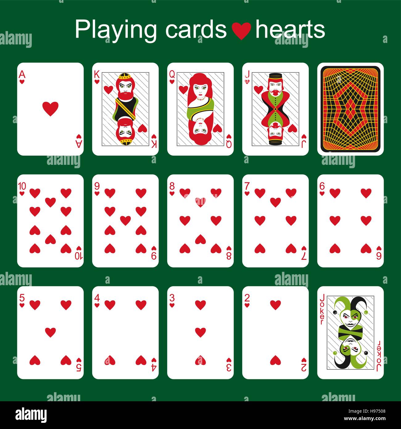 Queen of hearts card vector hi-res stock photography and images - Alamy