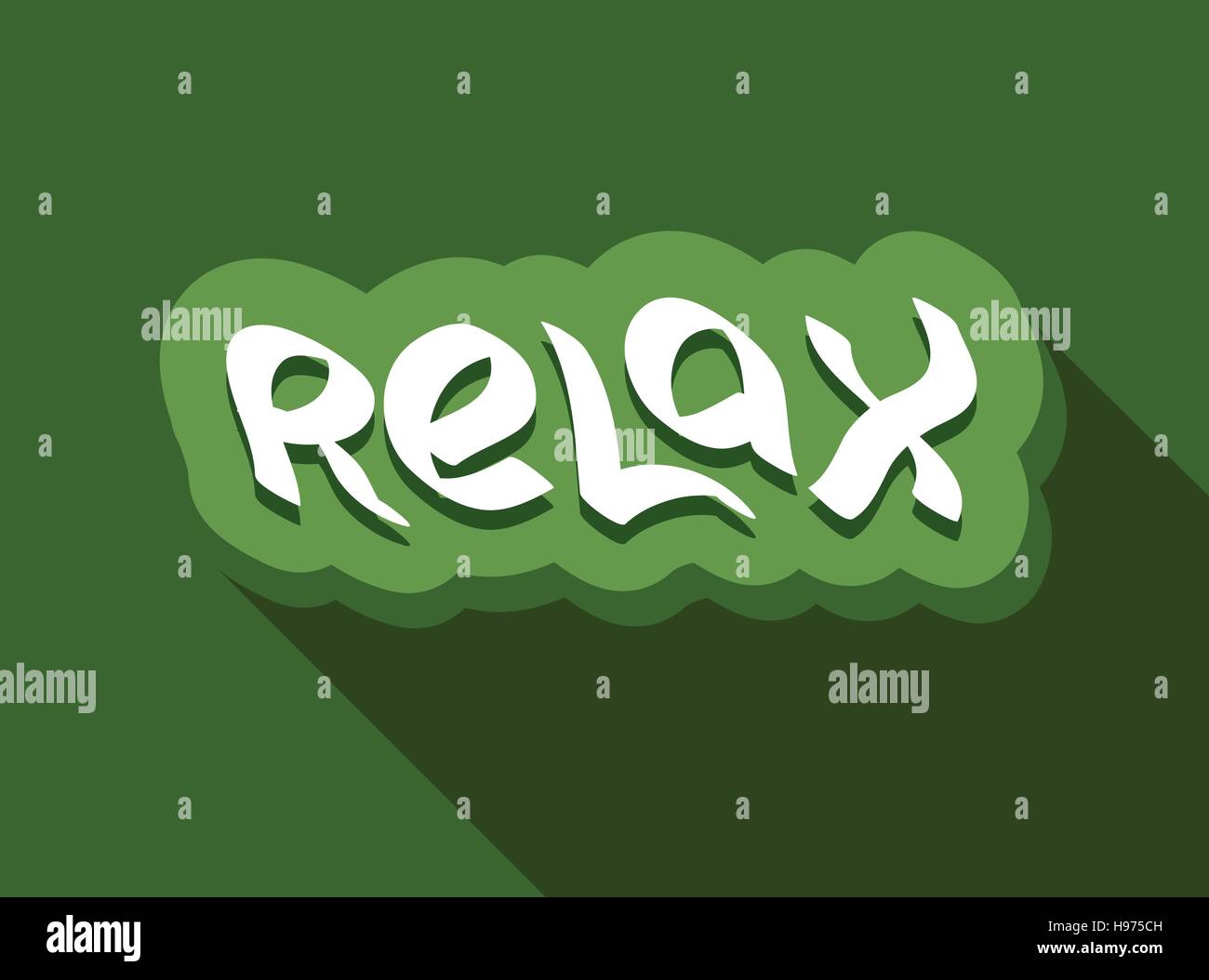Relax text hand drawn lettering. Relaxation message label. Word vector ...