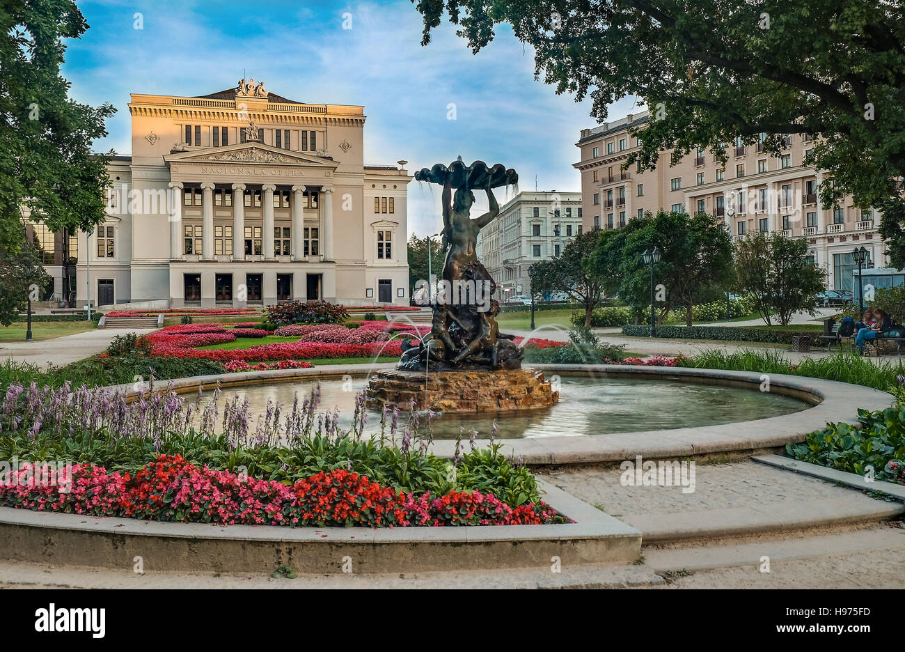 Latvian National Academic Opera and Ballet Theatre house in Riga while ...