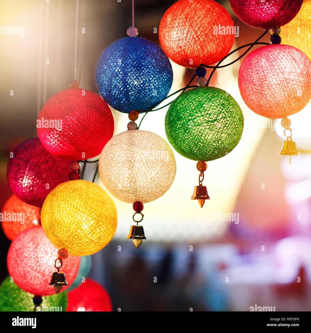 Cute lightning balls with colorful balls decoration Stock Photo - Alamy