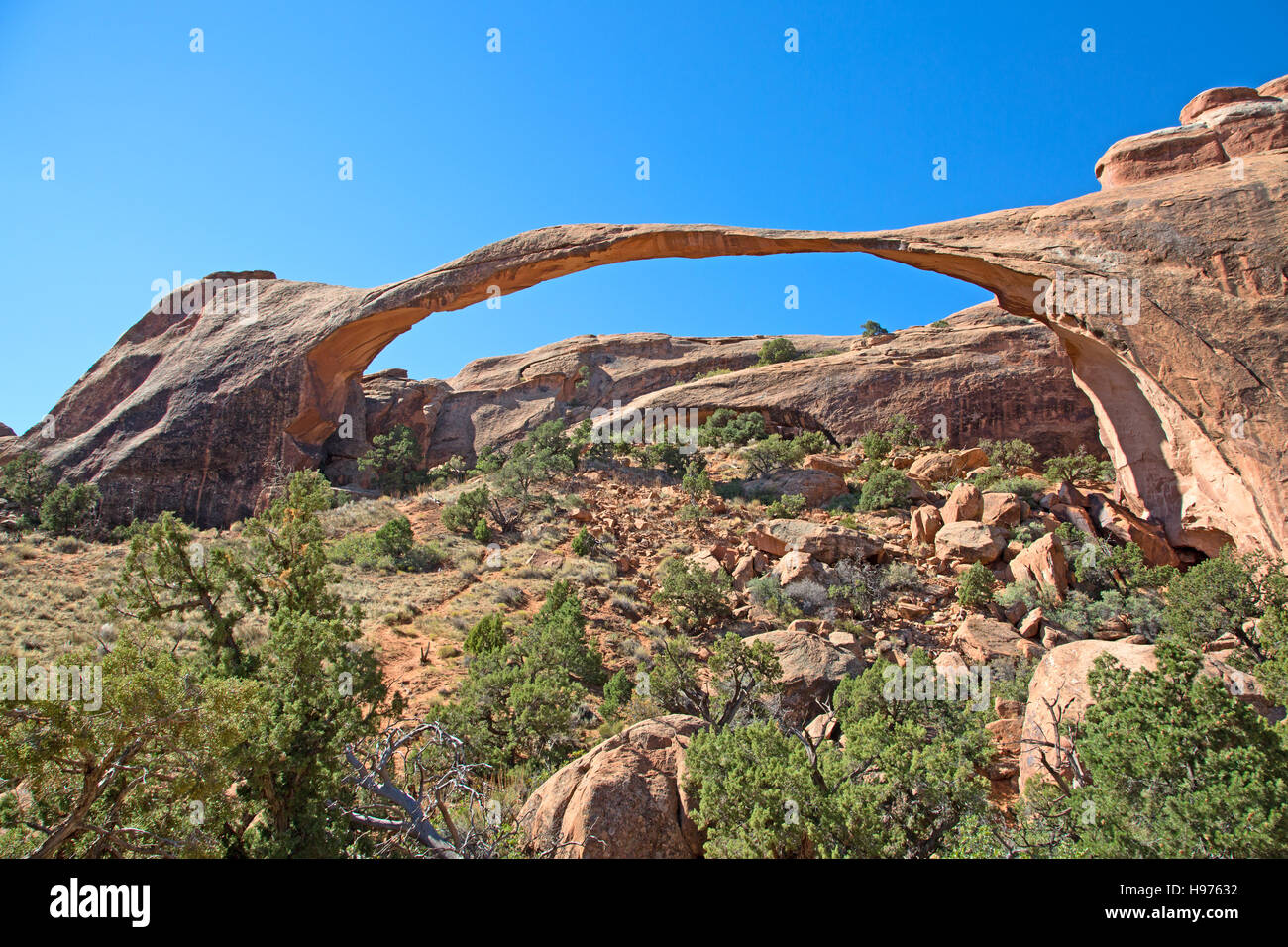 Famous Landscape arch in the Arches National park, Utah, USA Stock ...