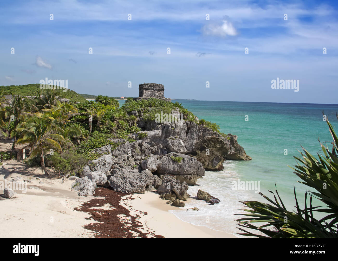 Ruins of the Mayan fortress and temple near Tulum, Mexico Stock Photo ...