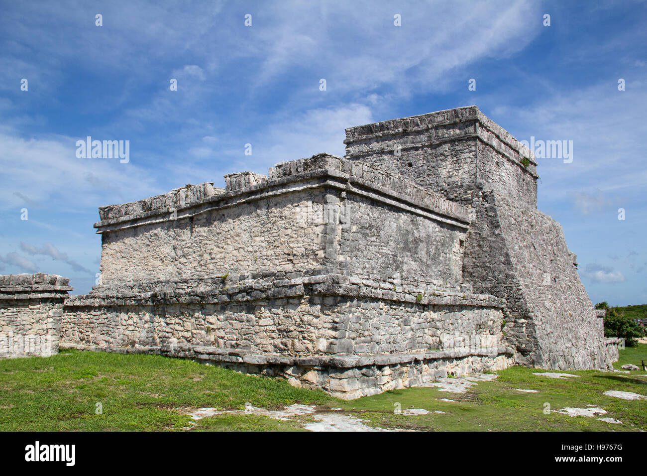 Ruins of the Mayan fortress and temple near Tulum, Mexico Stock Photo ...