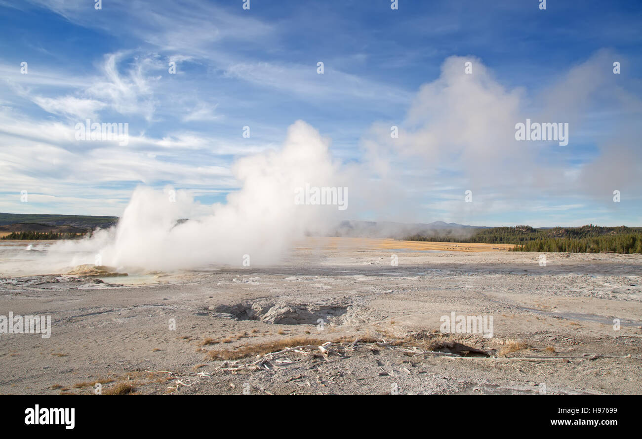 Lower geyser basin in the Yellowstone National park, USA Stock Photo ...