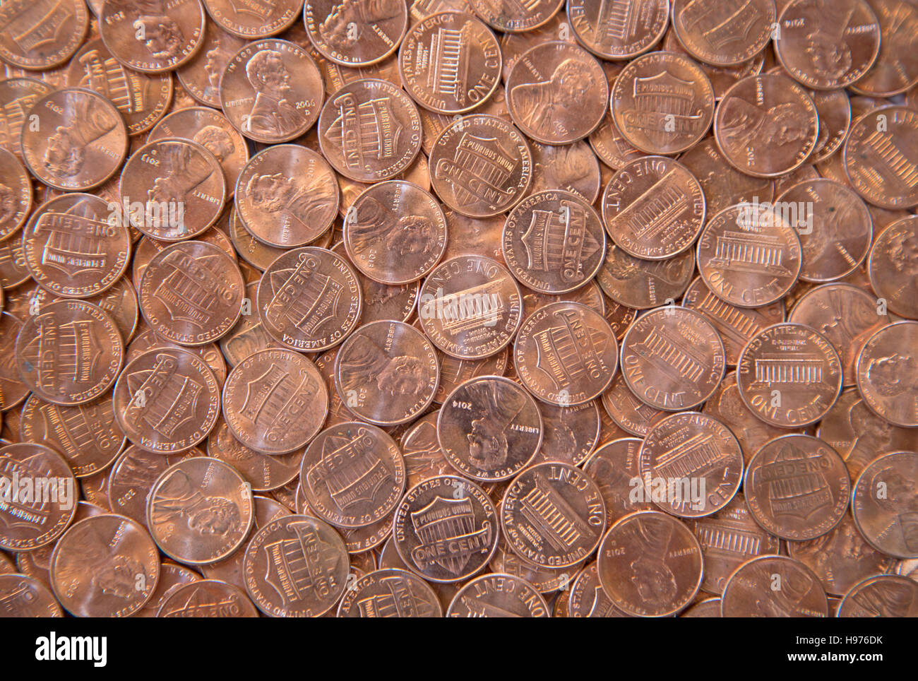 Huge pile of the US coins Stock Photo - Alamy