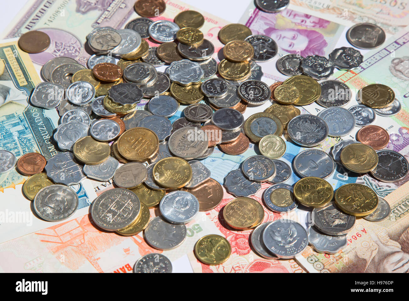 Collection of the old circulated coins Stock Photo - Alamy