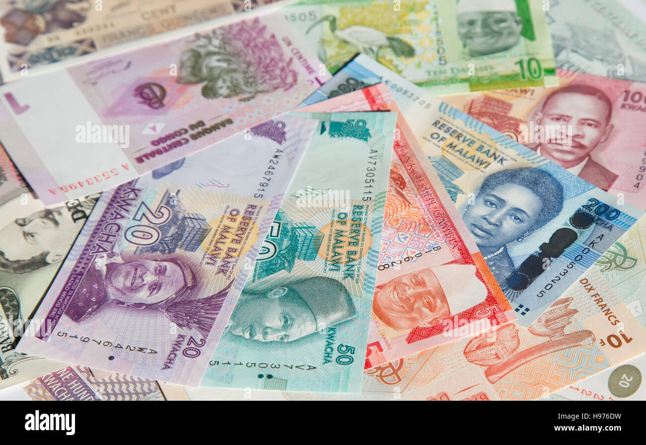 Variety of the African banknotes Stock Photo - Alamy