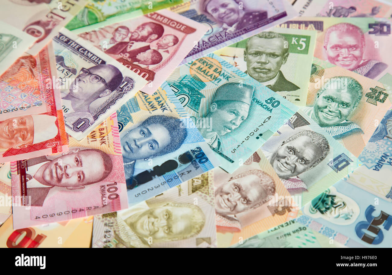 Variety of the African banknotes Stock Photo - Alamy