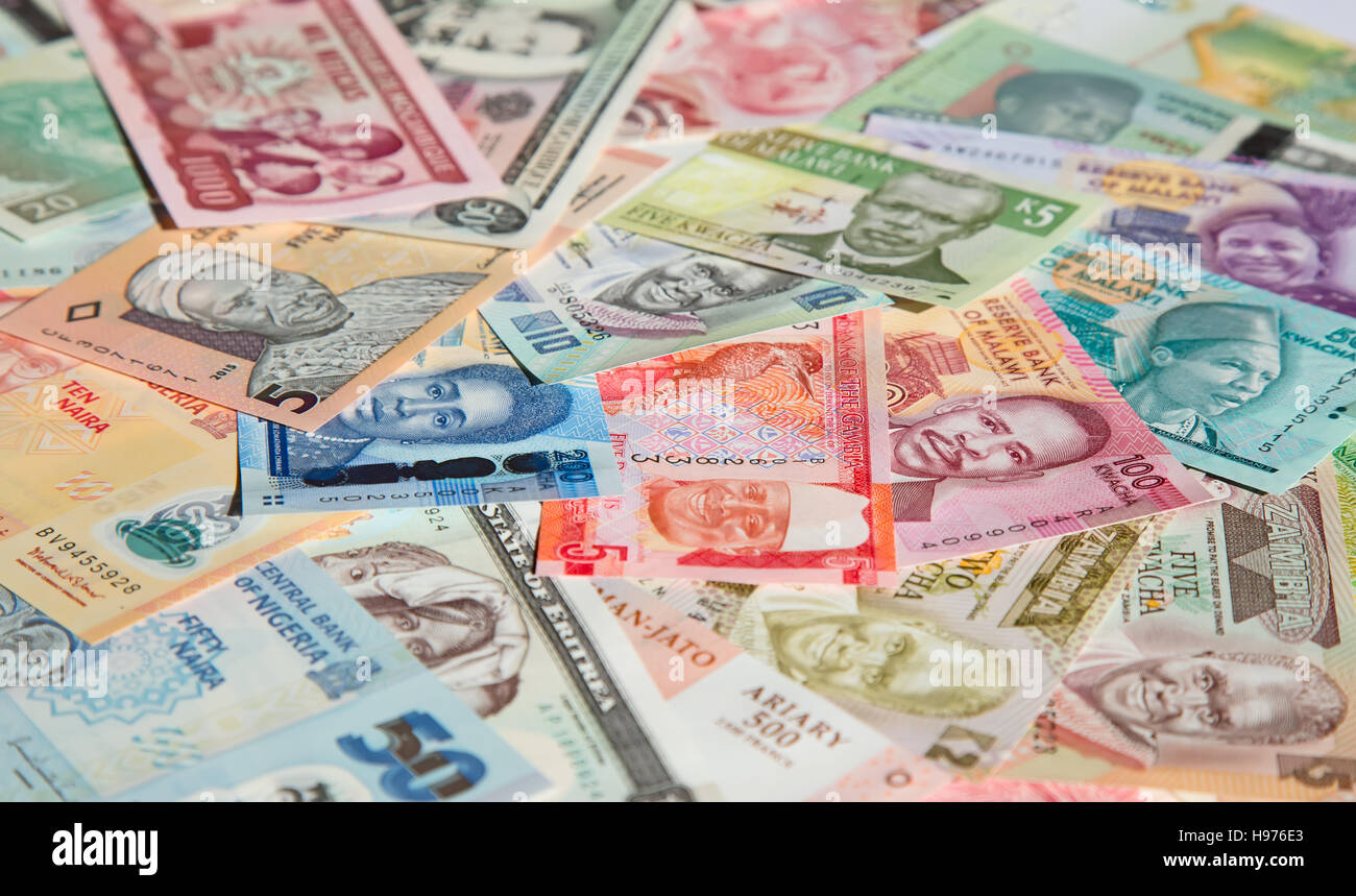 Variety of the African banknotes Stock Photo - Alamy