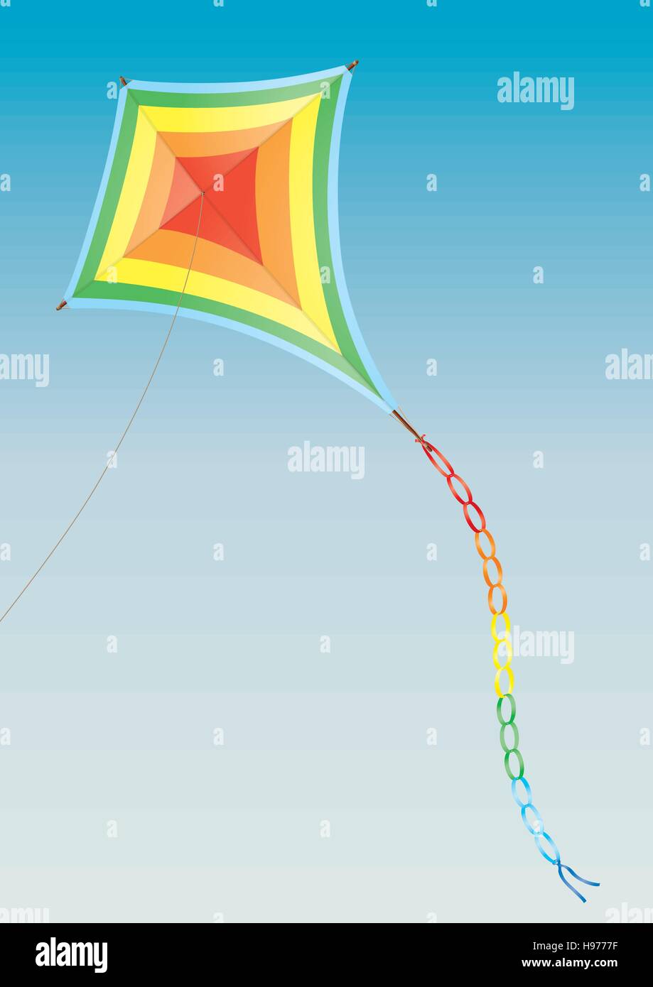 Flying with kite Stock Vector Images - Alamy