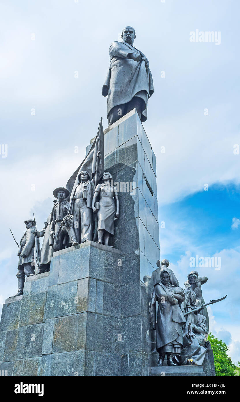 The monument to Taras Shevchenko, also named Kobzar, surrounded by the ...