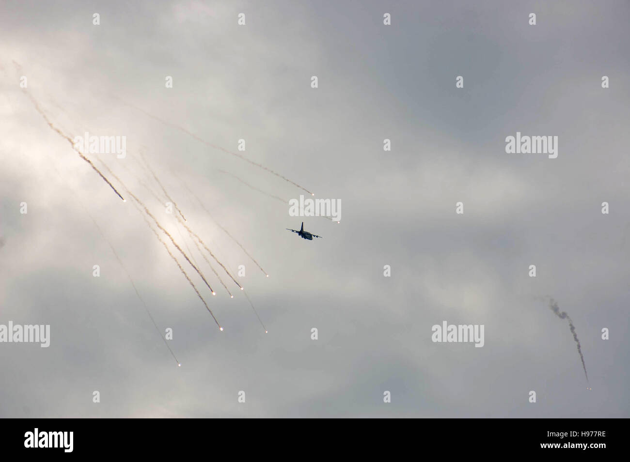 Fighter jet ejected protection against missiles during a military ...