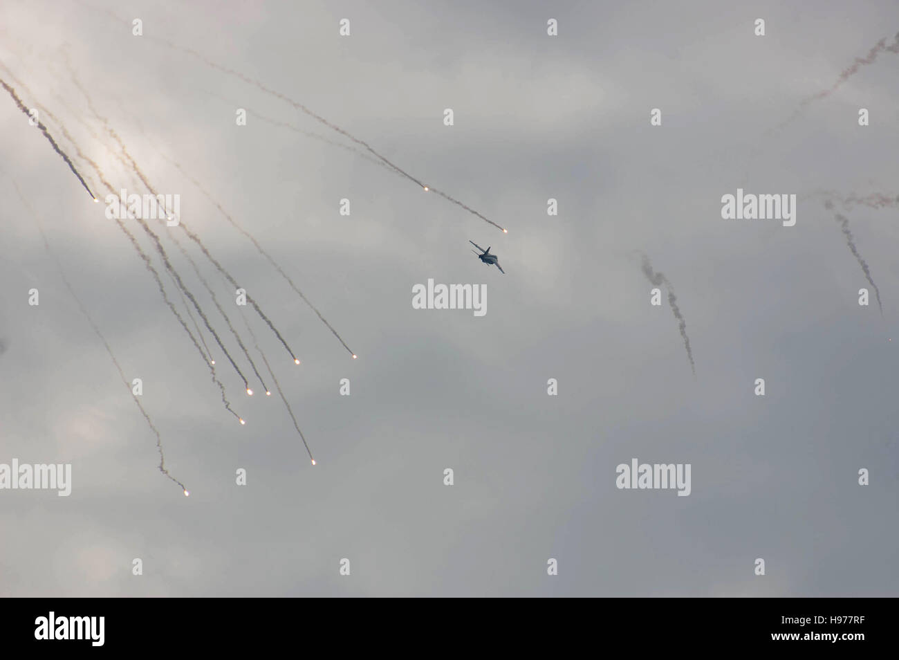 Fighter jet ejected protection against missiles during a military ...