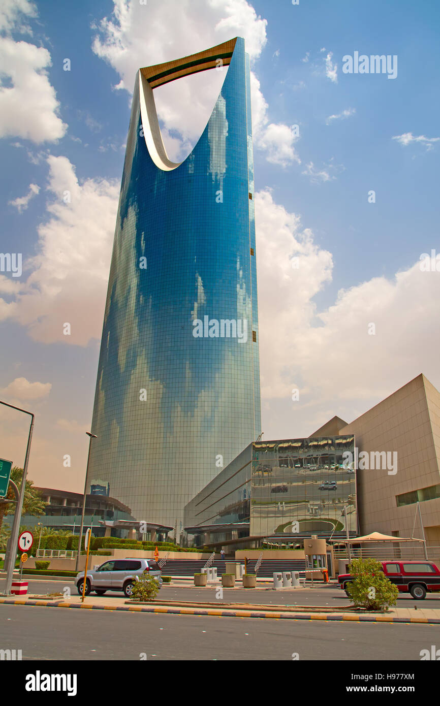 RIYADH - August 22: Kingdom tower on August 22, 2016 in Riyadh, Saudi ...