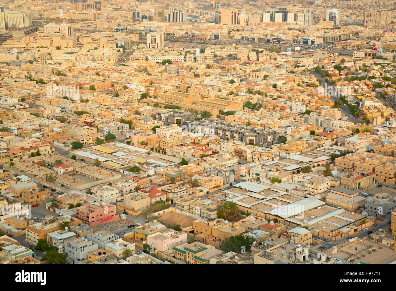 RIYADH - August 22: Aerial view of Riyadh downtown on August 22, 2016 ...