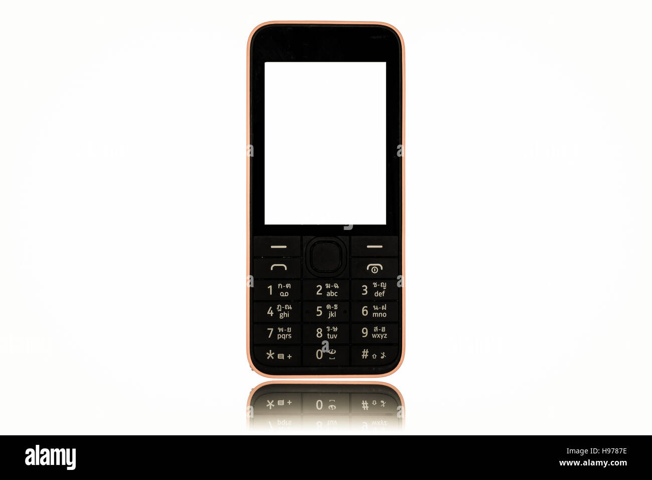 Mobile Phone old fashion style isolated on white background Stock Photo ...