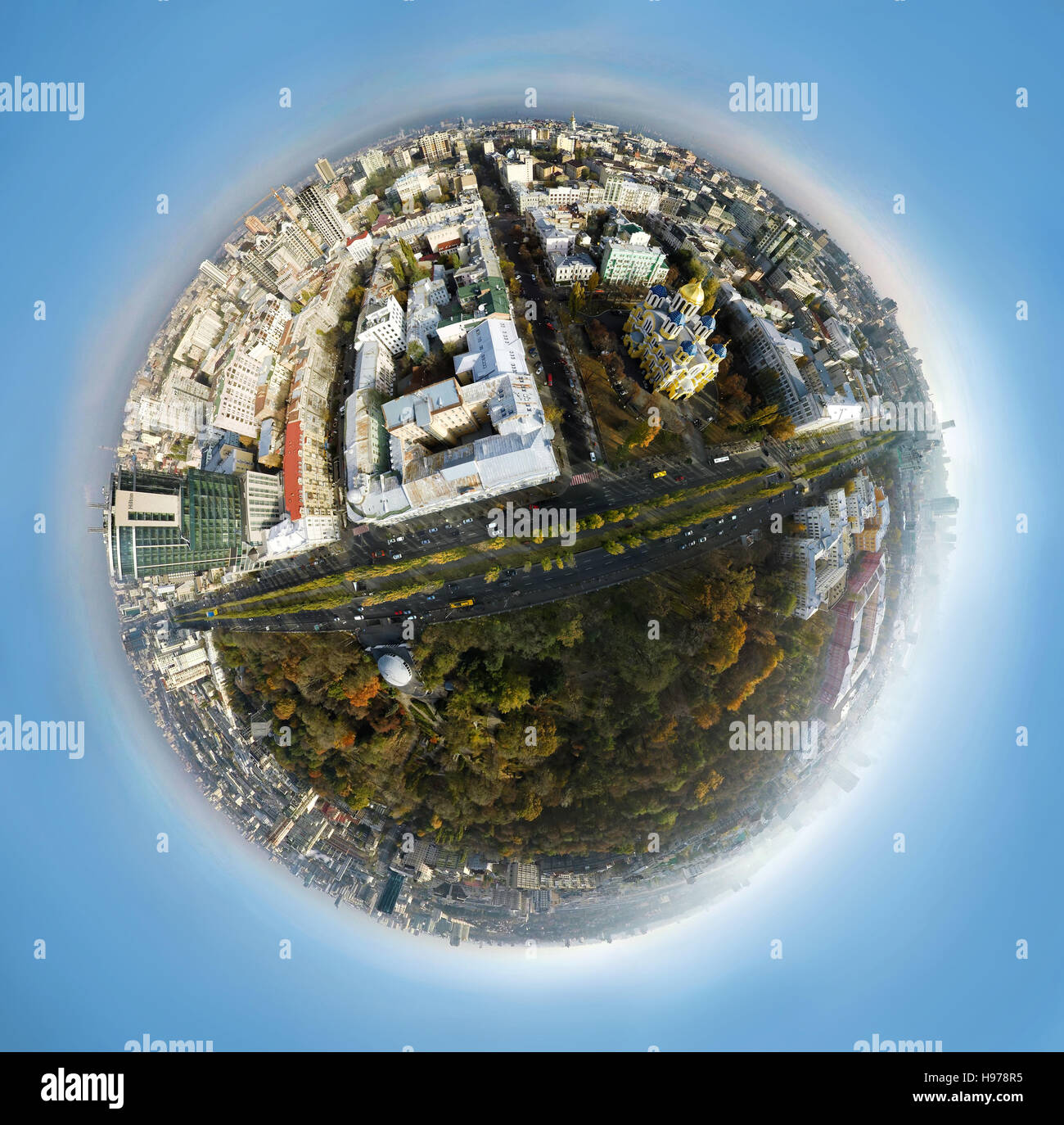 aerial view of the Boulevard of Shevchenko, Kiev, Ukraine Stock Photo ...