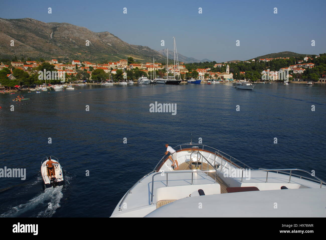 Croatia, Cavtat, Harbour Stock Photo - Alamy