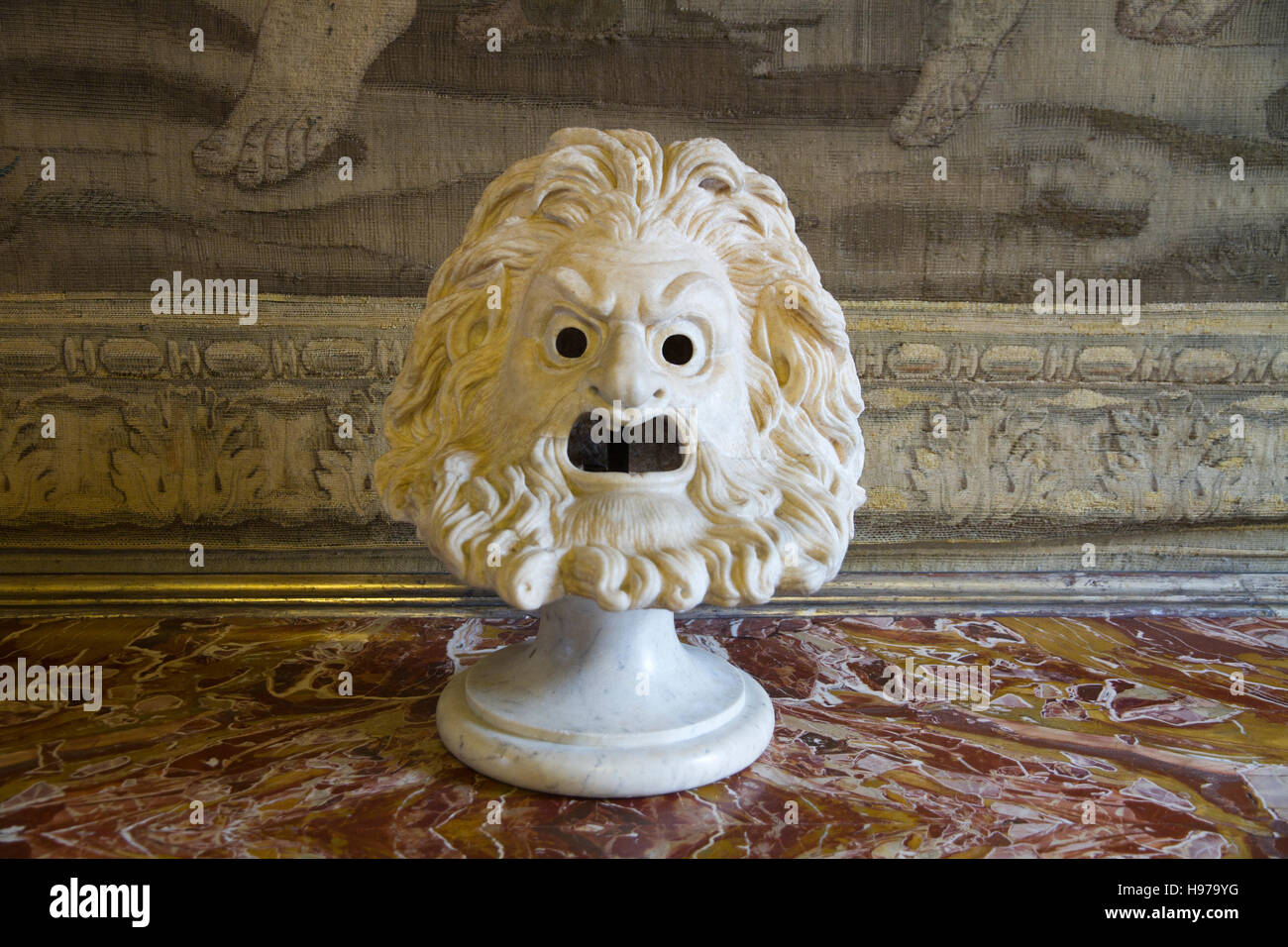 Marble statue mask Capitoline museums, Rome, italy, musei capitolini ...
