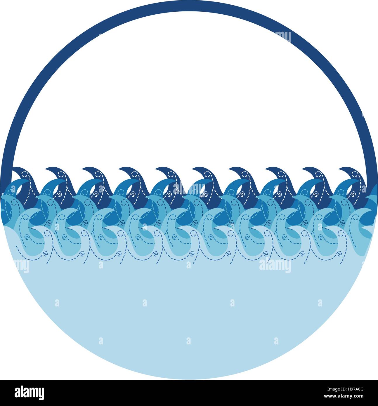 abstract water waves circle emblem icon image vector illustration ...