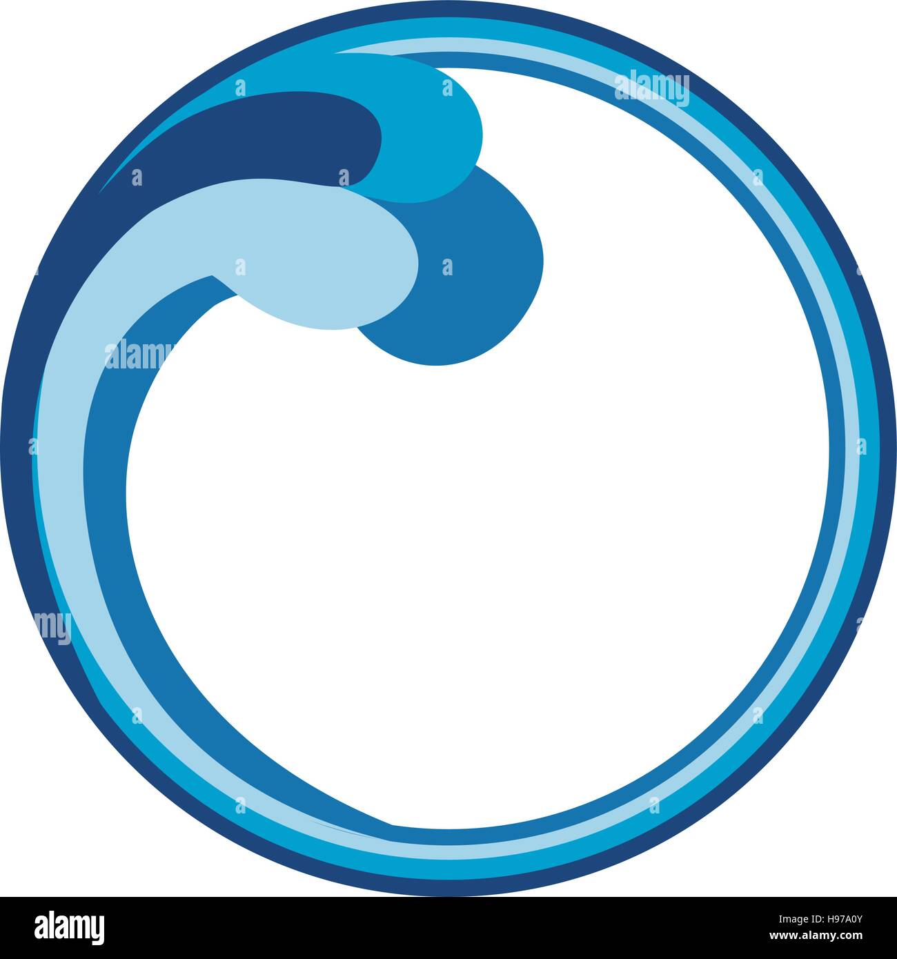 Abstract water waves circle emblem hi-res stock photography and images ...