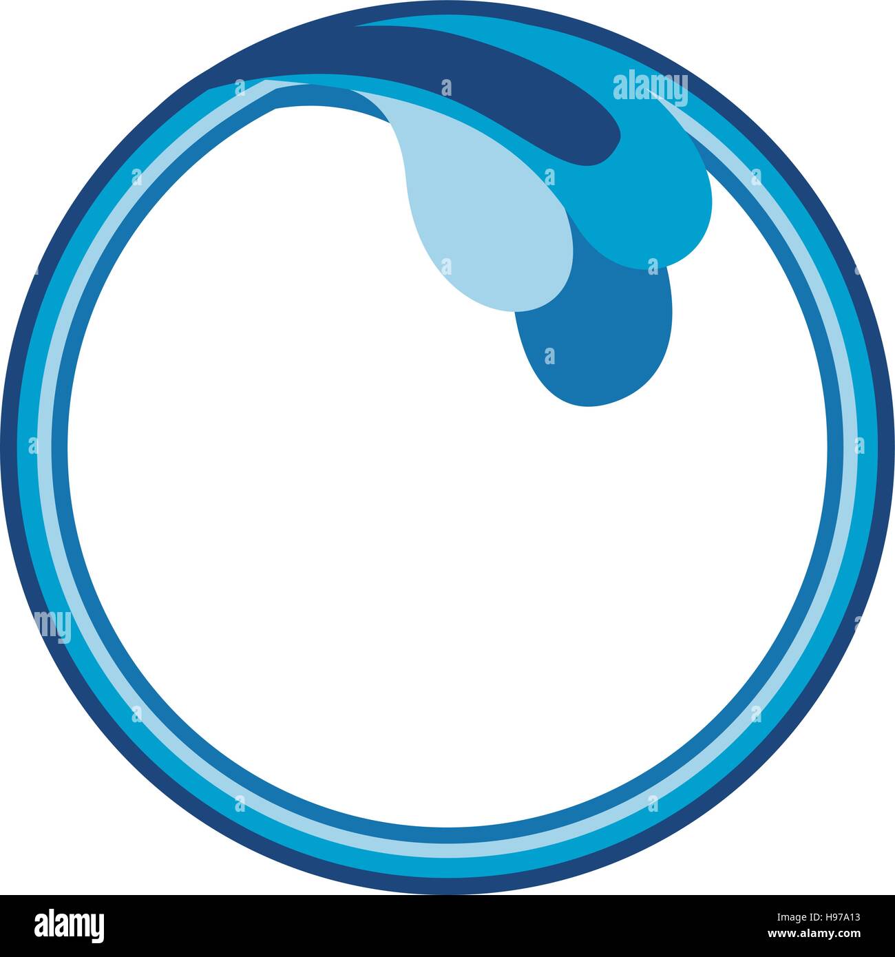 Abstract water waves circle emblem hi-res stock photography and images ...
