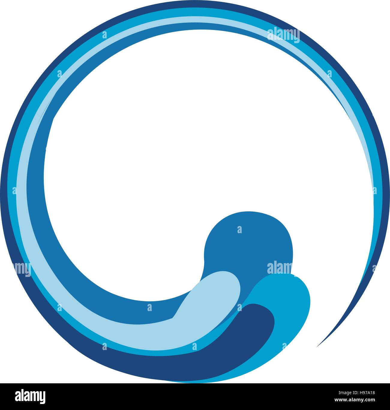 abstract water waves circle emblem icon image vector illustration ...