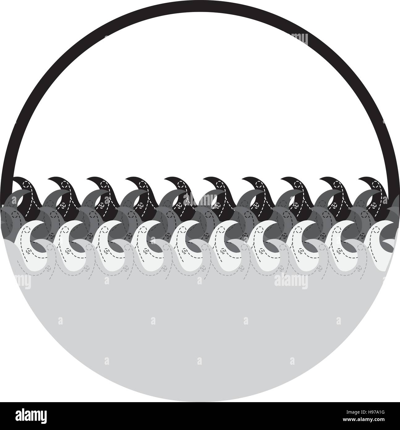 abstract water waves circle emblem icon image vector illustration ...