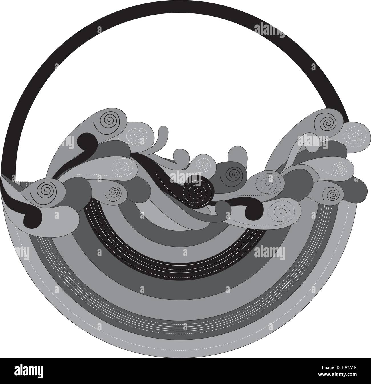 abstract water waves circle emblem icon image vector illustration ...