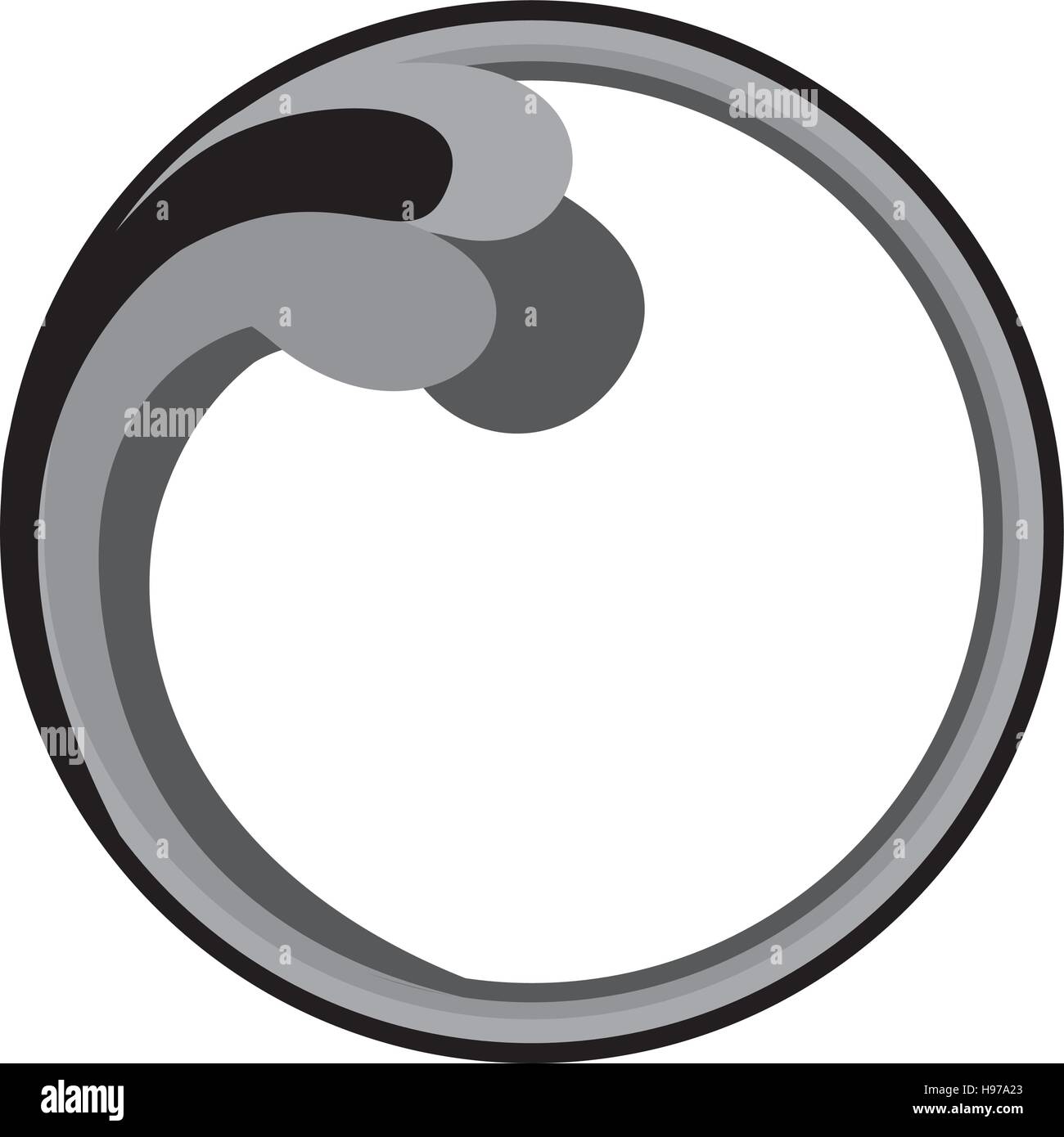 abstract water waves circle emblem icon image vector illustration ...